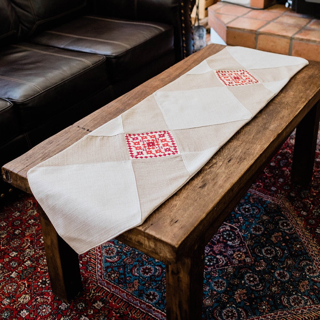 Noor Table Runner - Palestinian Red– Darzah