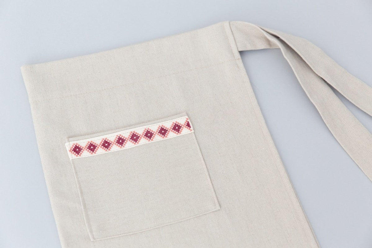 Cream Colored Kitchen Apron | Hand-Embroidered Kitchen Accessories | Darzah